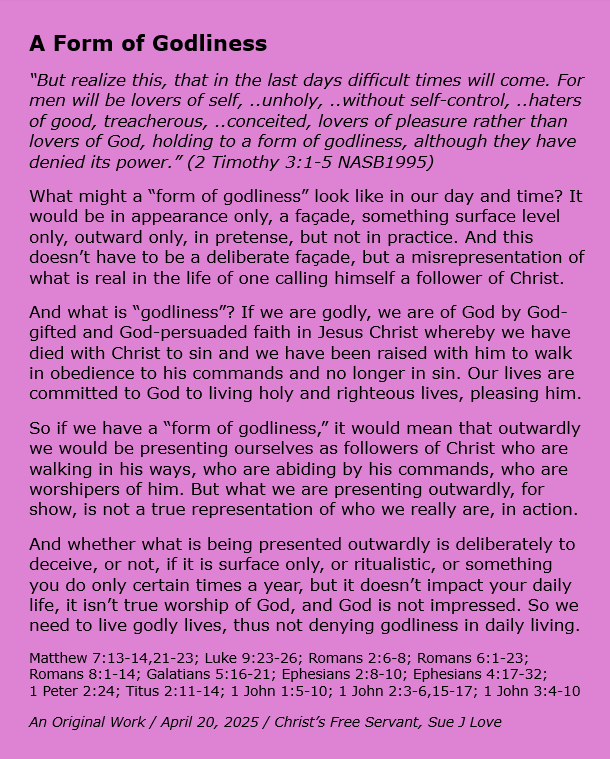 A Form of Godliness | Run With It